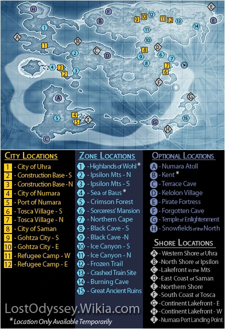 World Map - Lost Odyssey Wiki - Walkthroughs, guides, skills, and more