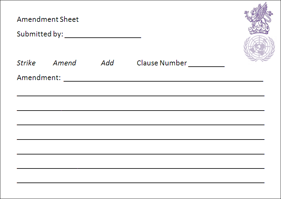 Amendments - Wycliffe Model United Nations Wiki